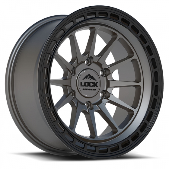 Lock Off-Road Baja in Matte Gunmetal (Black Ring) | Wheel Specialists, Inc.