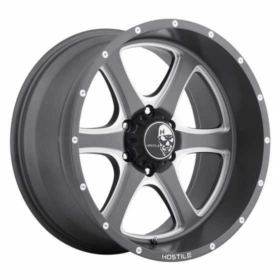 Hostile Off Road H105 Exile-5 in Gunmetal Machined (Iron Cut) | Wheel ...